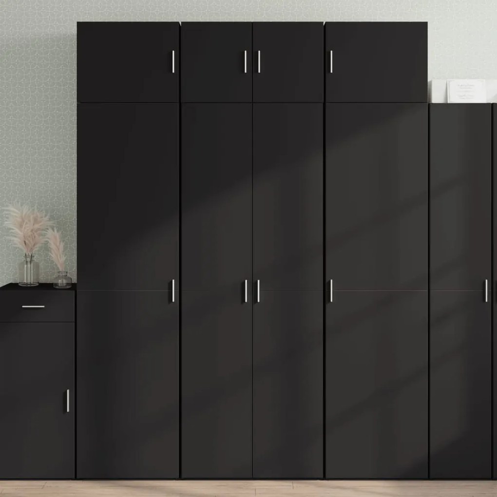 Úzká Úložná Černá 70 X 42,5 X 225 Cm Kompozitní Dřevo