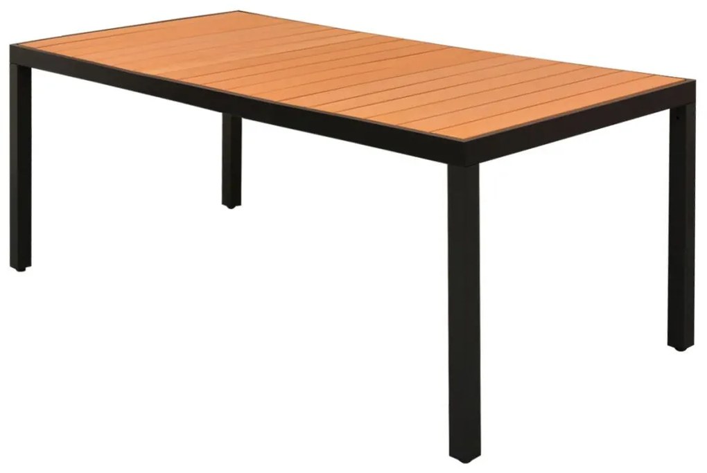 42795 vidaXL Zahradní stůl hnědý 185 x 90 x 74 cm hliník a WPC