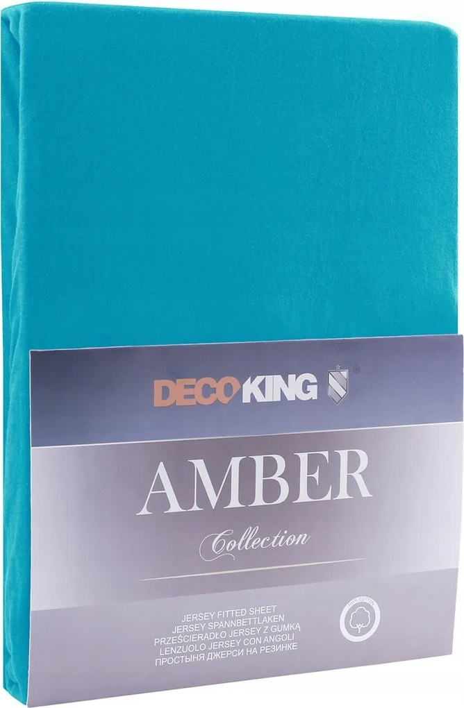 Decoking Amber Prostěradlo Jersey -200-220x200- Modrá