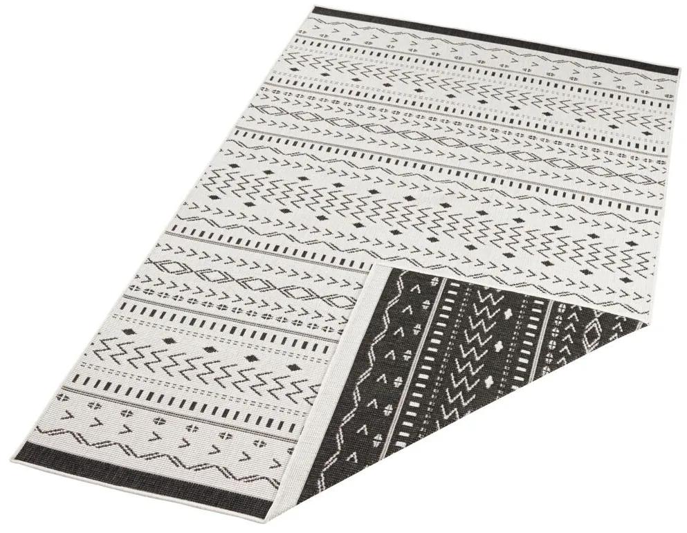 NORTHRUGS - Hanse Home koberce Kusový koberec Twin Supreme 103438 Kuba black creme – na ven i na doma - 80x250 cm