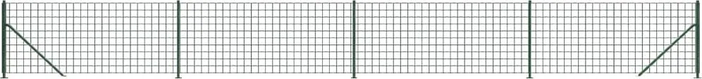 Drátěný plot s přírubami zelený 0,8 x 10 m 154176