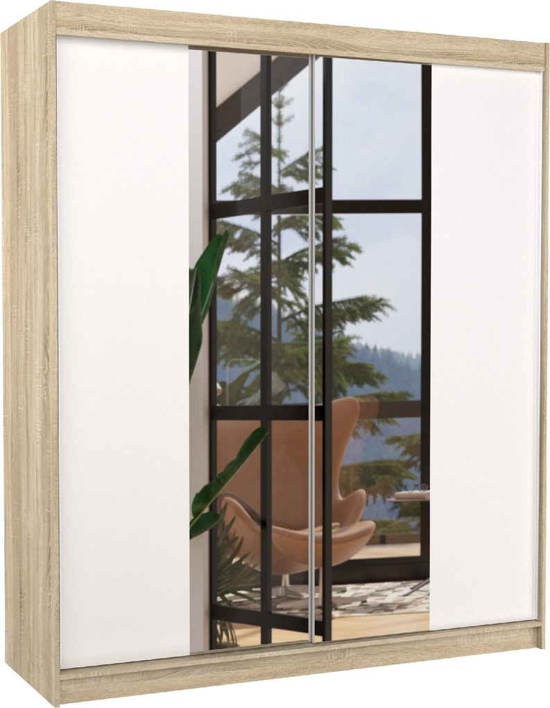 ADRK Furniture Posuvná skříň s zrcadlem BALANCE 180 ADRK-SW-BAL-SW-180
