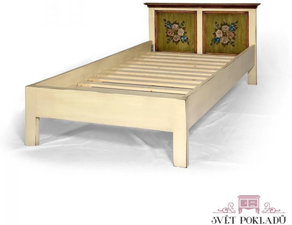 Bohatě malovaná postel ze série "Mervart"