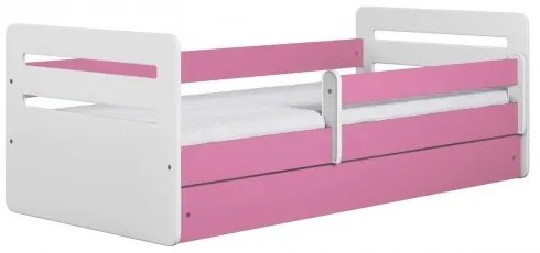 Dětská postel TOMI se zábranou - 180x80 cm - růžová - výběr barevného provedení - 3D6458