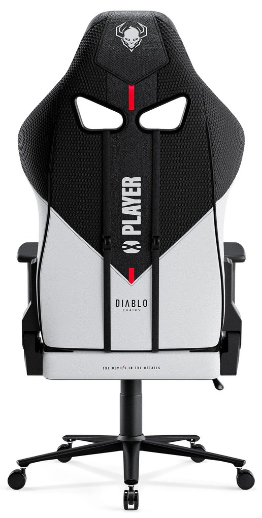 Látková herní židle Normal Size, bílo-černá: Diablo X-Player 2.0