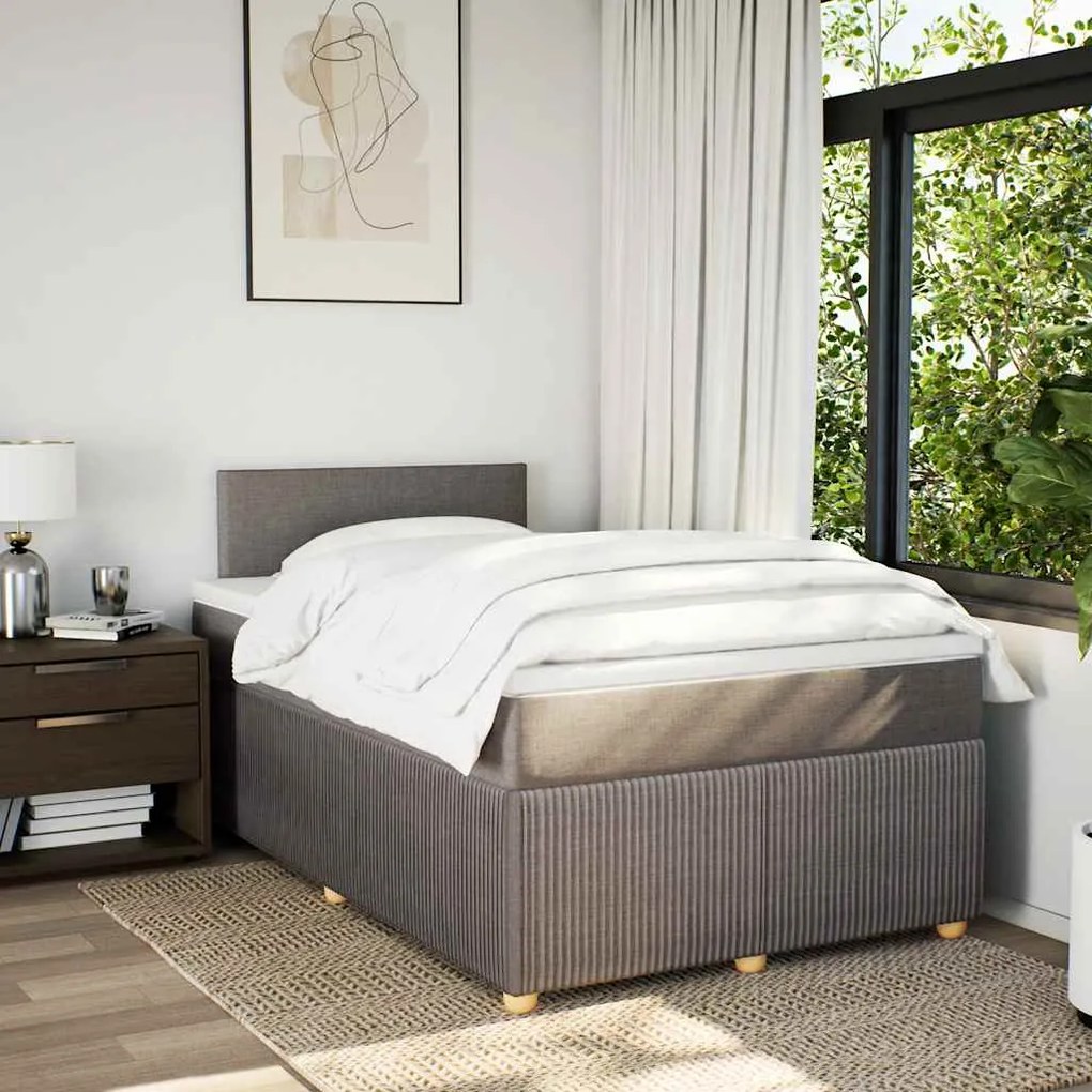 Box spring postel s matrací taupe 120x190 cm textil 3289692