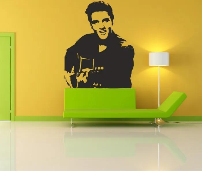 Samolepka na zeď Elvis Presley s kytarou