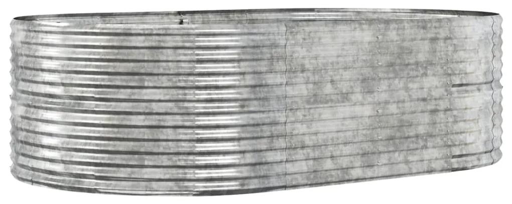 Vyvýšený záhon stříbrný 212x140x68 cm práškově lakovaná ocel,  319097