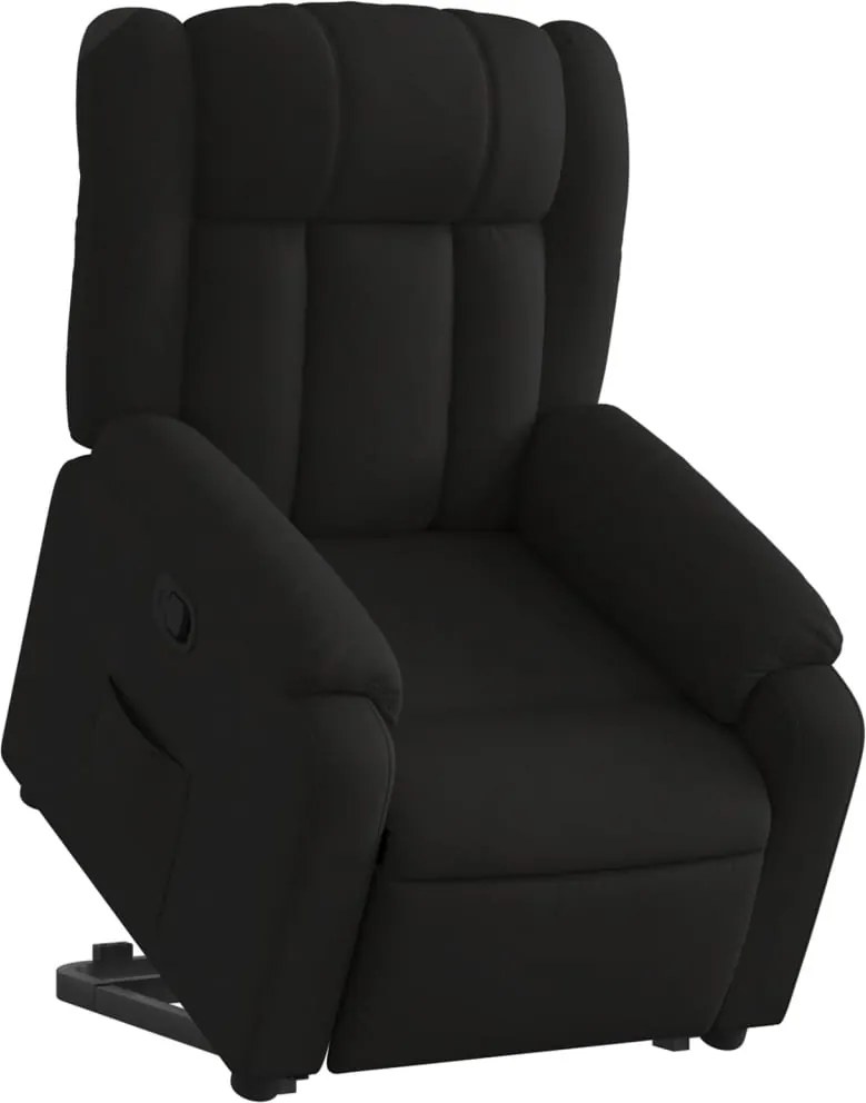 Zvedací polohovací křeslo černé textil 3205318