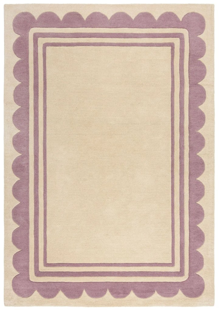 Flair Rugs, Ručně všívaný kusový koberec Lois Scallop Purple, 160x230, fialová, chodba / předsíň