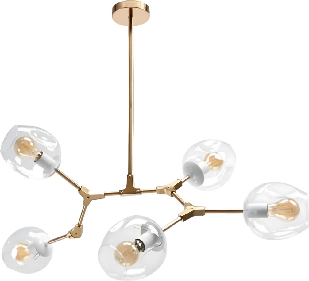 Toolight - Závěsná lampa 5xE27 APP506-5C, zlatá, OSW-08555