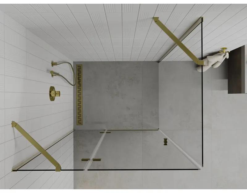 Mexen Roma sprchový kout s otočnými dveřmi 120 x 70 cm, Průhledné, Zlatá - 854-120-070-50-00