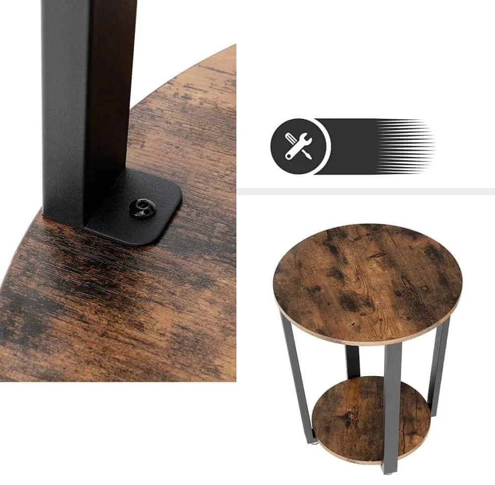 Artenat Odkládací stolek Stella, 57 cm, hnědá / černá