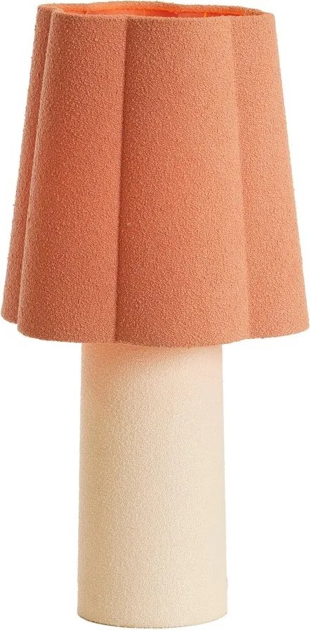 Stolní lampa v lososové barvě/krémová s textilním stínidlem (výška 50 cm) Musaby – Light & Living