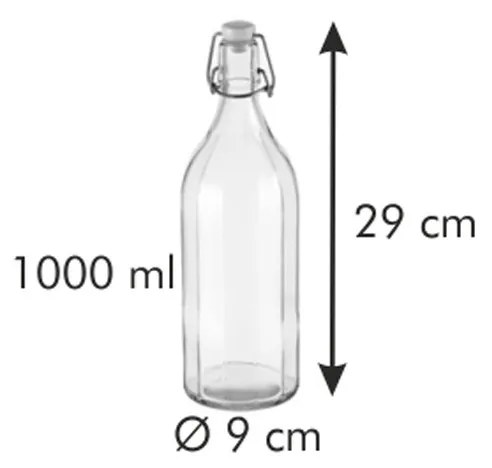 TESCOMA Láhev s klipem hranatá TESCOMA DELLA CASA 1000 ml