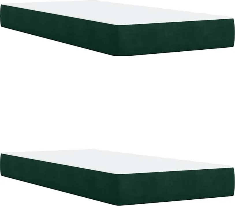 Box spring postel s matrací tmavě zelená 200x200 cm samet 3290999