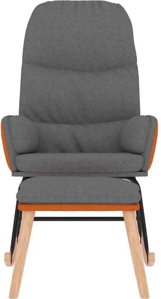 Houpací křeslo se stoličkou světle šedé textil 3097401