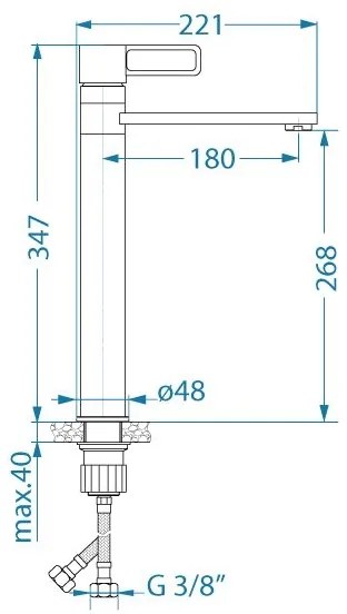 ALVEUS 1150752 - Dřezová baterie MAYA 34,7 cm lesklý chrom