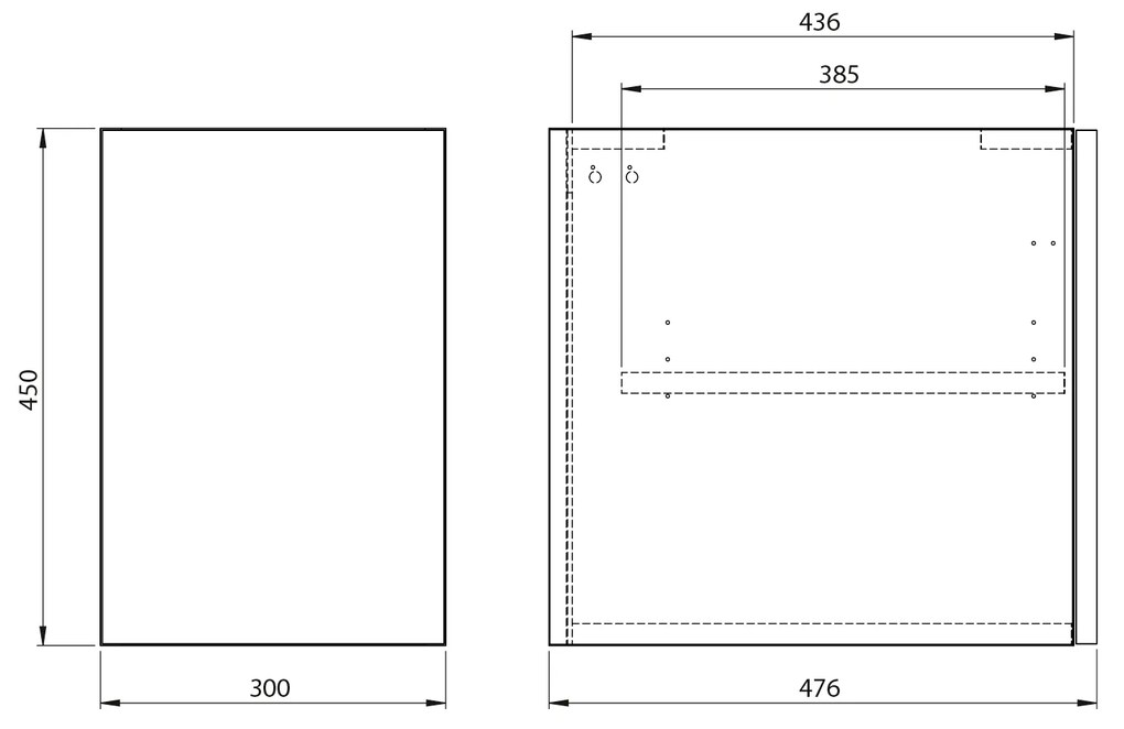 Sapho Sapho, WAVE skříňka spodní dvířková 30x45x47, 8cm, pravá/levá, bílá lesk, WA030-3030
