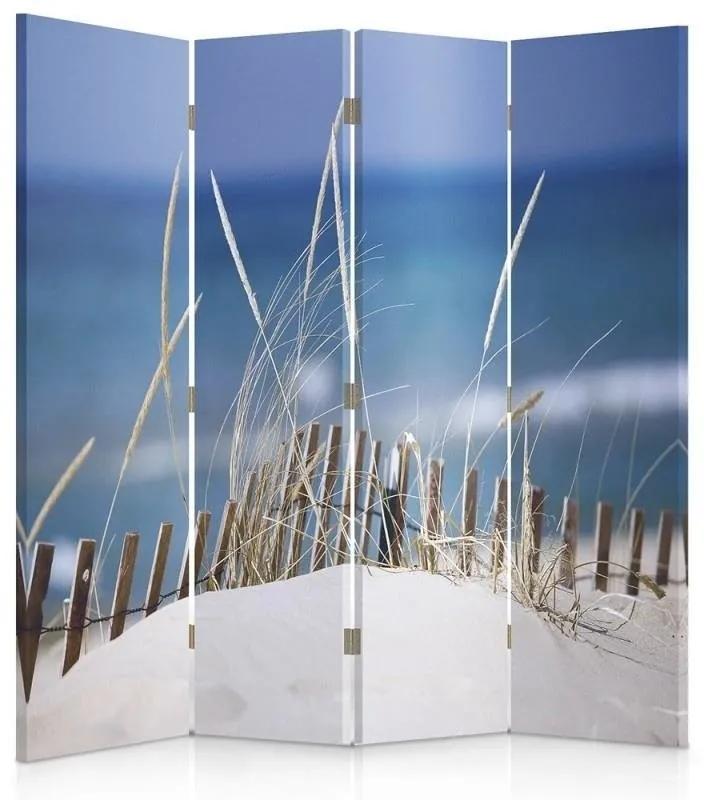 Ozdobný paraván Pobřeží moře - 145x170 cm, čtyřdílný, klasický paraván