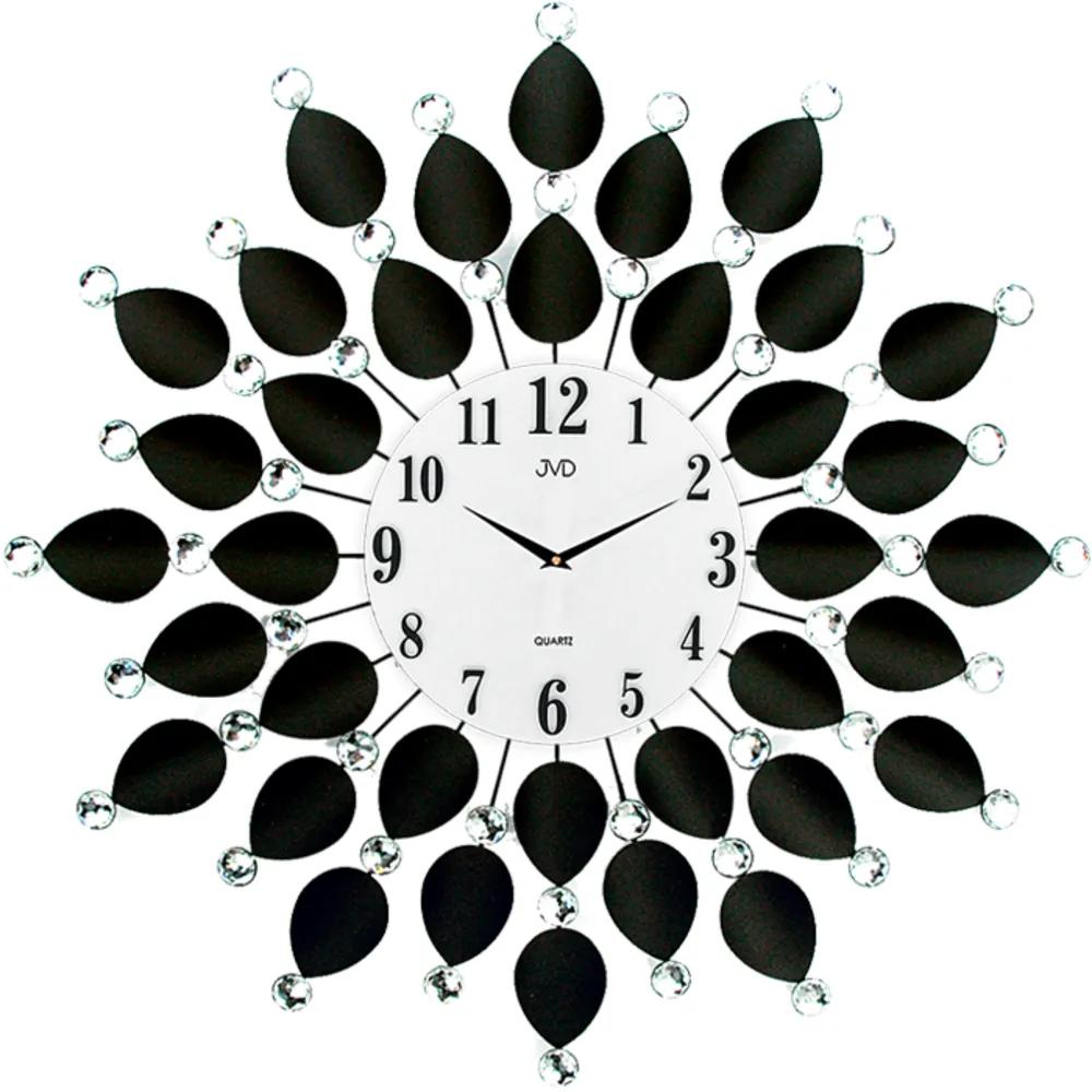 JVD Kovové nástěnné černé designové hodiny JVD HJ76