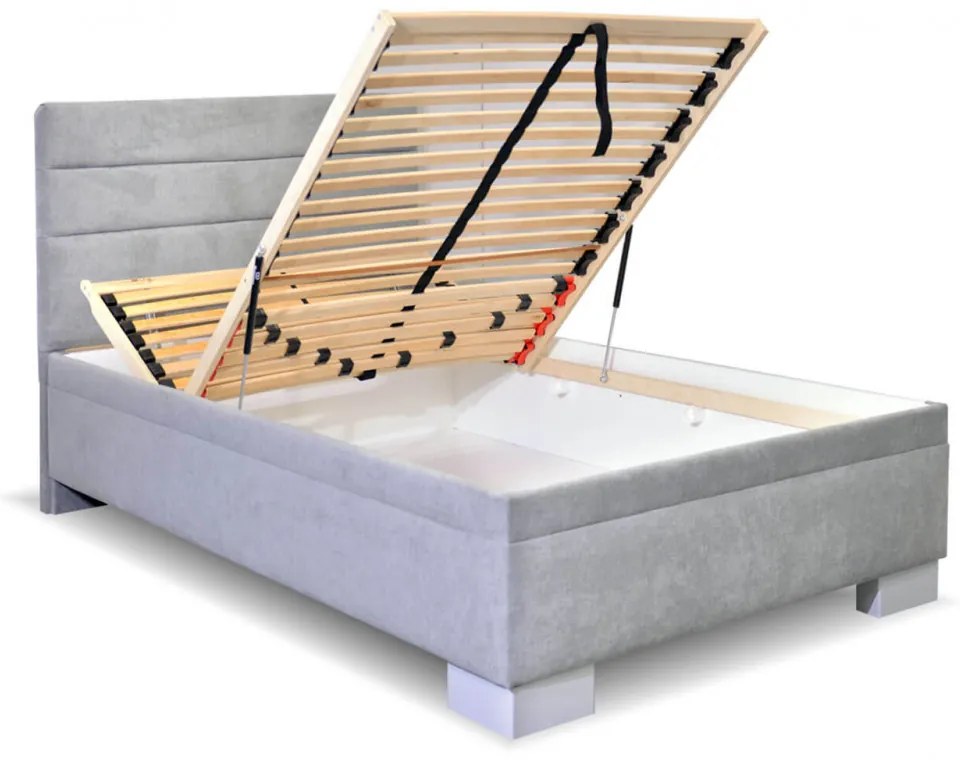 Čalouněná postel Fontana, s úložným prostorem, 90x200 cm , Černá mikroplyš