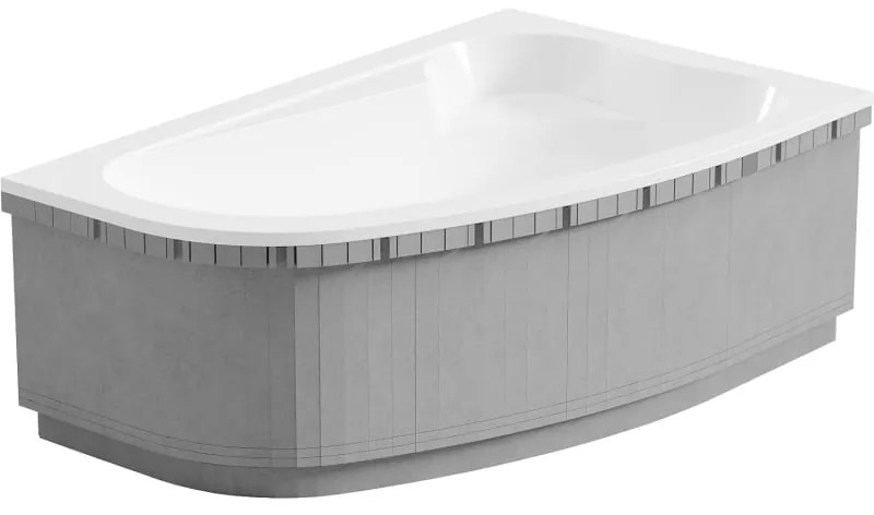 Mexen X-ST, polystyrenový plášť na rohovou vanu 240 cm, LED drážka, bílá, 55022-01