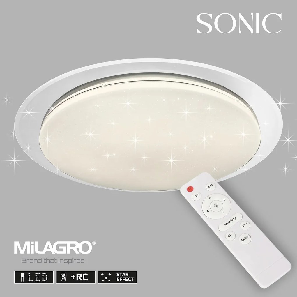 Stropní LED svítidlo Sonic, 1x LED 100w, 3000-6000k, w, (fi 85cm), s ovladačem