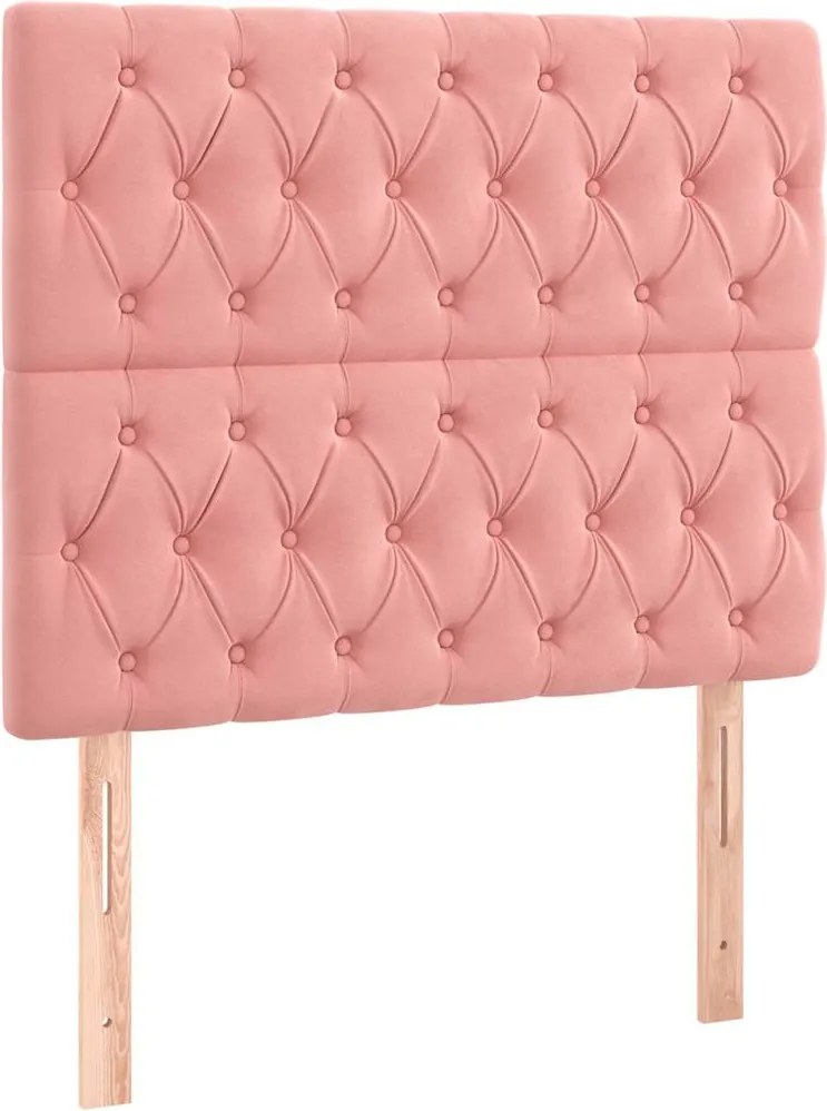 Box spring postel s matrací růžová 120x190 cm samet 3270018