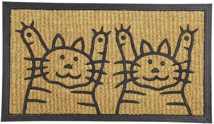 Kokosová rohožka Dvě kočky (40x70 cm)