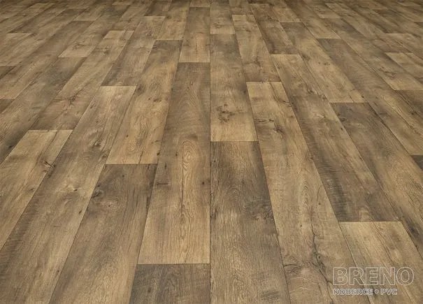Breno PVC TOPTEX Valley Oak 639M – teplé hnědé dřevo, šíře 500 cm