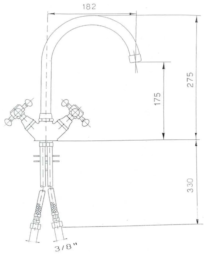 Sapho ANTEA stojánková dřezová baterie, výška 275mm, chrom - 3091