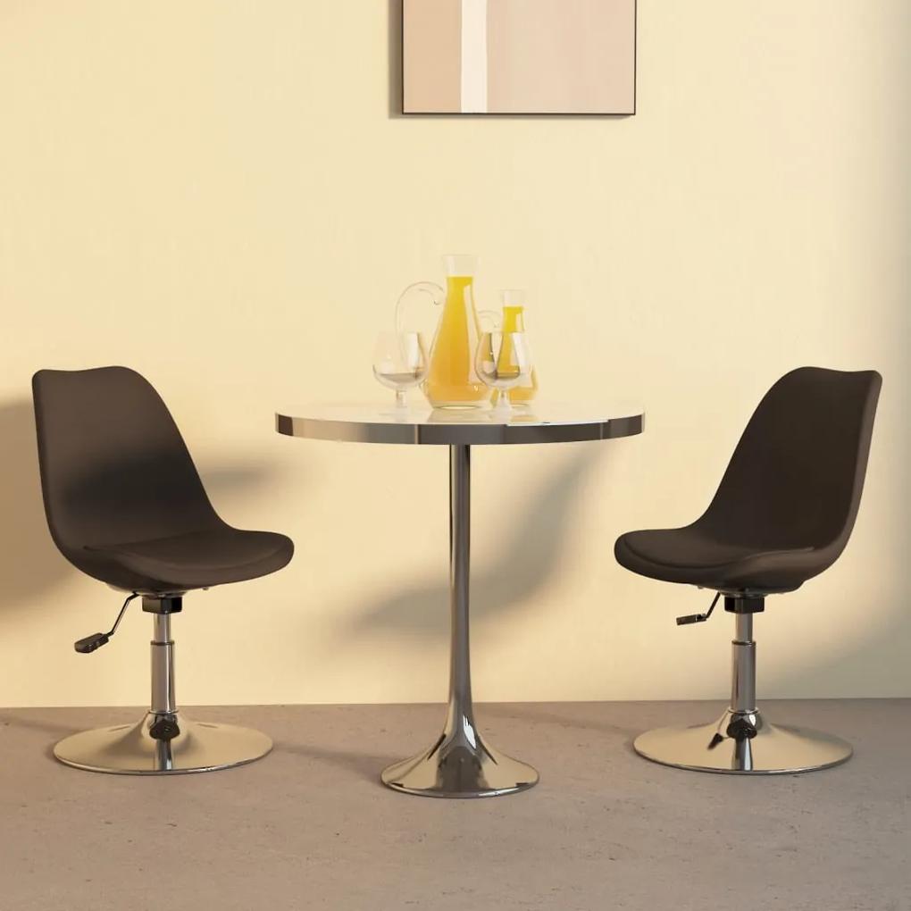 Otočné jídelní židle 2 ks tmavě hnědé textil - Default Title
