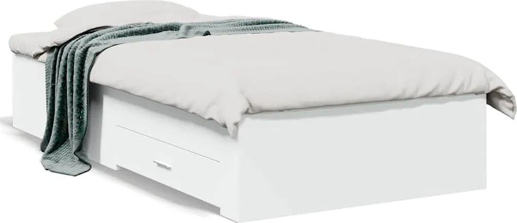Rám postele se zásuvkami bílý 90 x 190 cm kompozitní dřevo 3280433