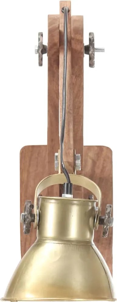 Nástěnná lampa industriální styl mosazná kulatá E27 320576