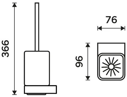 Nimco WC štětka NIKAU černá - NKC 30094CN-90