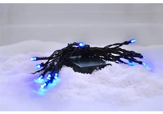 SOLIGHT LED vánoční řetěz, 3m, 20 LED, 3 x AA, modré světlo, zelený kabel