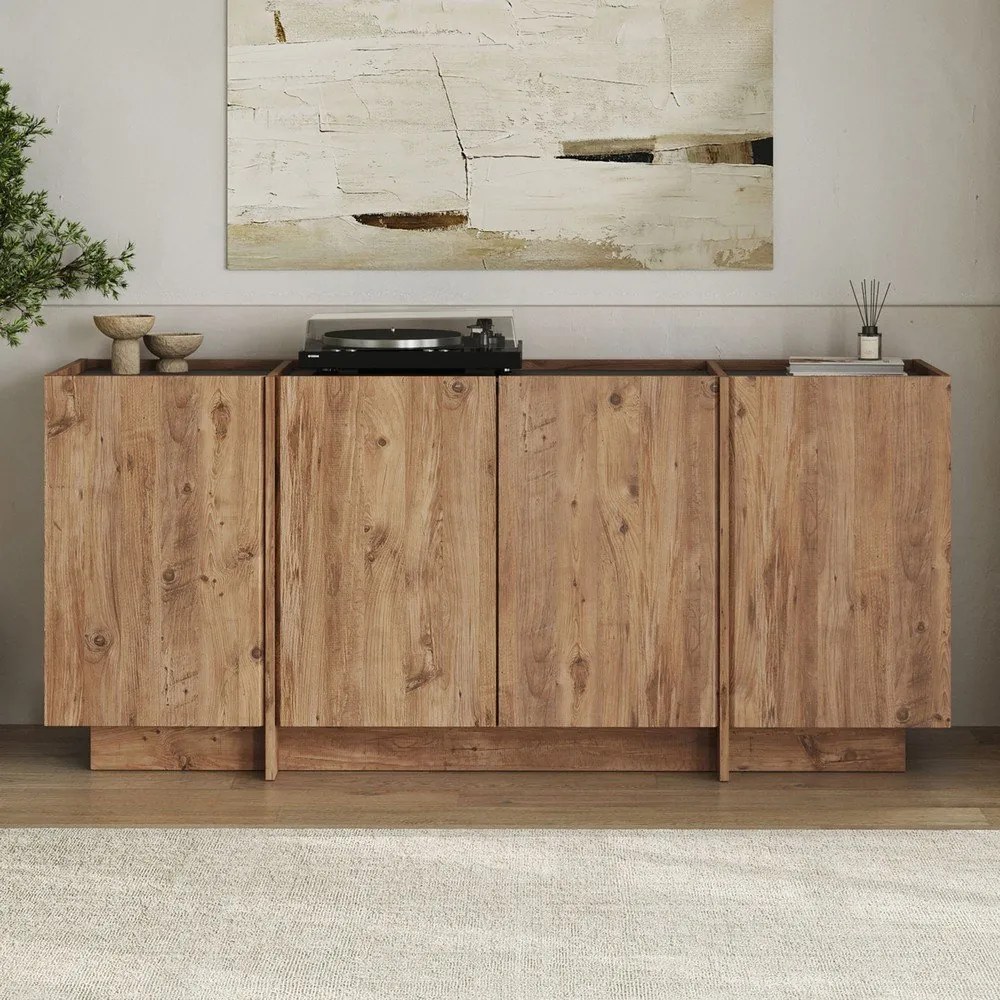 Komoda v dekoru borovice s dírou na kabely v přírodní barvě 180x80x45 cm Dorma – Kalune Design