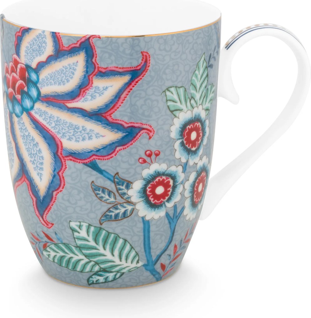 Pip Studio Flower Festival sada 2 hrnků 350ml, modrá (Sada 2 hrnků v dárkovém balení )