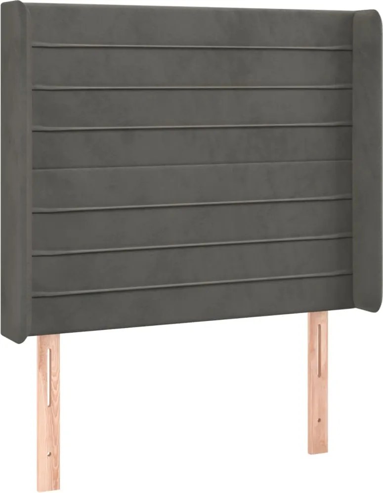 Box spring postel s matrací a LED tmavě šedá 80 x 200 cm samet 3139590