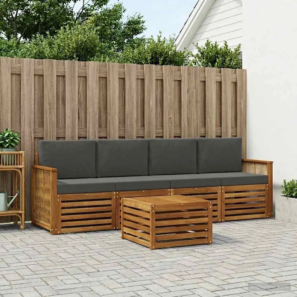 Venkovní pohovková souprava 5 ks Přirozená a Anthracitová 3383998
