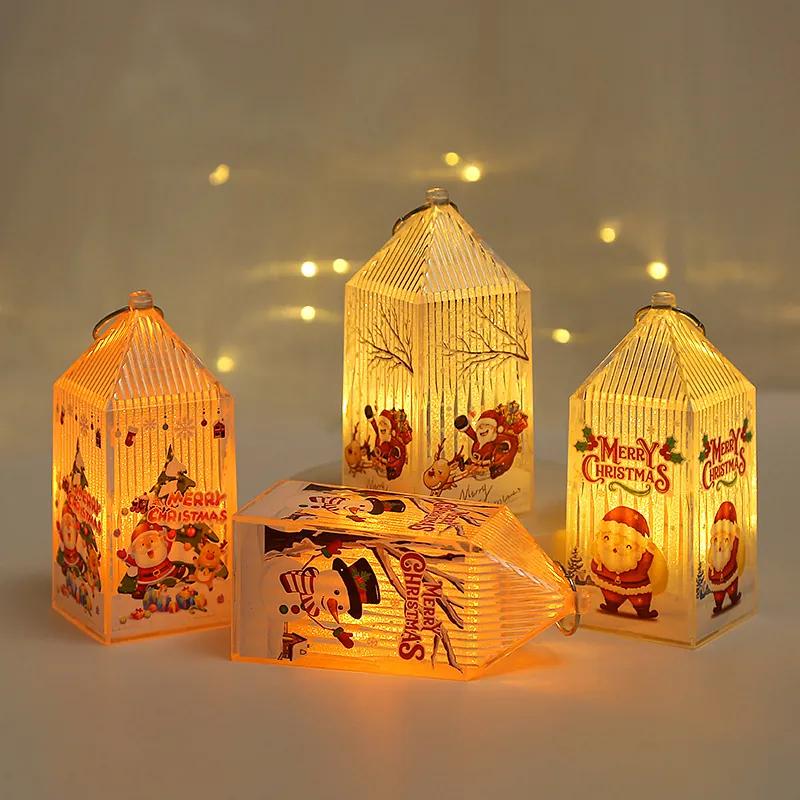 Vánoční LED dekorační lucerna, 9,5 cm, různé motivy na výběr Motiv: Santa Claus na saních