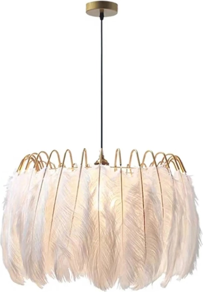 Toolight - Závěsné svítidlo Glamour 1xE27 392180, bílá-zlatá, OSW-07862