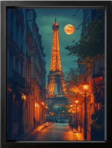 Pařížská noc - obraz - Eiffelova věž pod měsíční oblohou 19 - 40 x 50 cm - 499 Kč