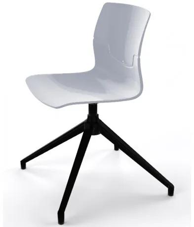 Gaber Plastová otočná židle SLOT FILL U Barva kostry bílá kostra Barva plastu Gaber hnědo-zelená 51