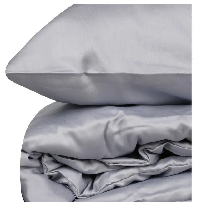 Šedé povlečení na dvoulůžko/prodloužené z bavlněného saténu 240x220 cm Elegant – Mijolnir