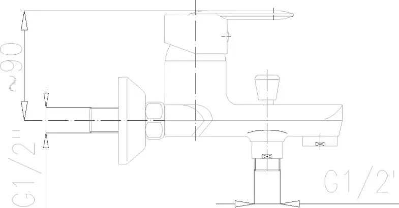 Armatura Vodovodní páková baterie KFA CYRKON vanová nástěnná bez setu (chrom-decorum)