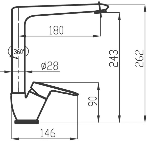 Novaservis - Dřezová baterie METALIA 26,2 cm lesklý chrom