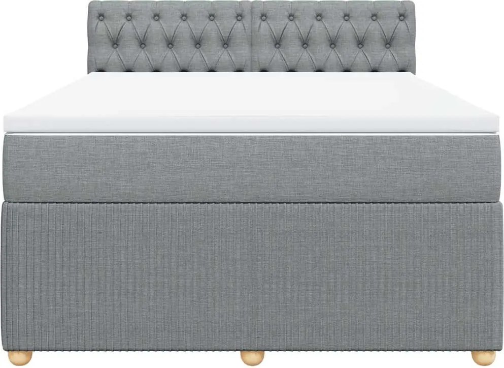 Box spring postel s matrací světle šedá 140 x 190 cm textil 3287458