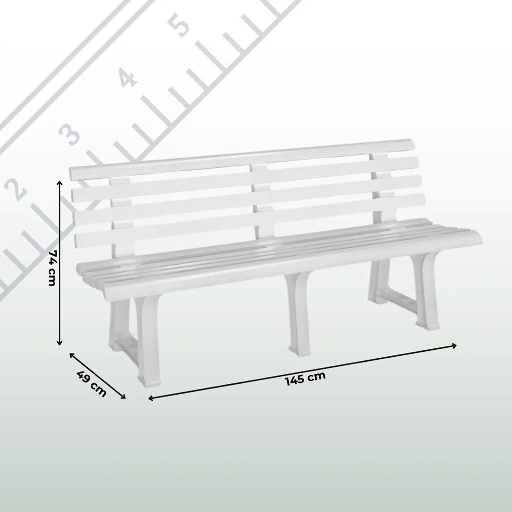 Zahradní lavice ORCHIDEA, 145x49x74cm, bílá I.P.A.E-Progarden